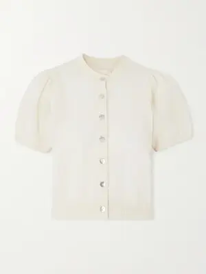 DÔEN Anisa Gathered Alpaca-blend Short Sleeve Cardigan