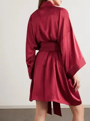 Olivia Von Halle Mimi Belted Silk-satin Robe
