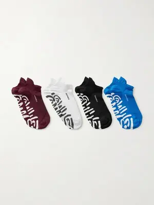 Comme Si Pilates Stretch-knit Socks Set Of Four - Multi