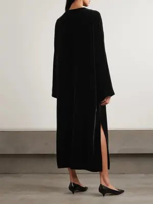 THE ROW Heloise' Silk-velvet Midi Dress