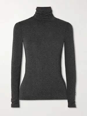 AGOLDE Pascale Stretch-jersey Turtleneck Top - Gray