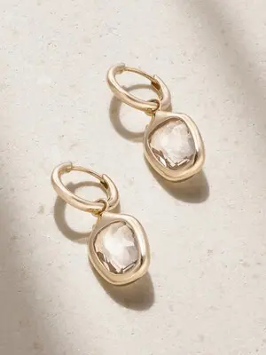 BY PARIAH Orbit Prism 14-karat Recycled Hoop Earrings With White Topaz - Gold