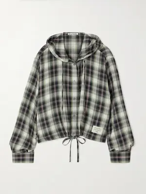 Acne Studios Checked Woven Hooded Shirt - Multi