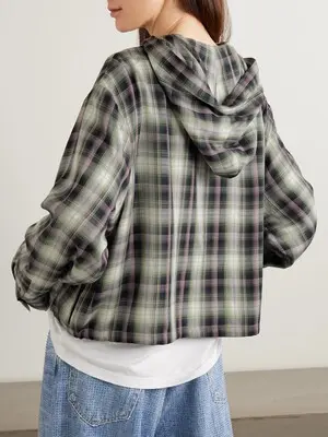 Acne Studios Checked Woven Hooded Shirt - Multi