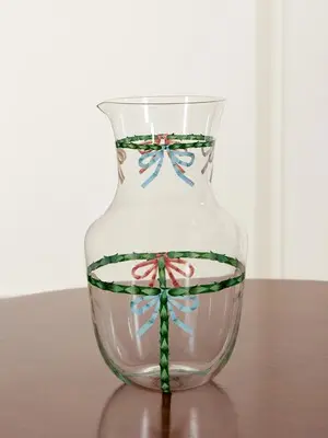 LOBMEYR Alpha Bow Painted Crystal Glass Pitcher - Multi