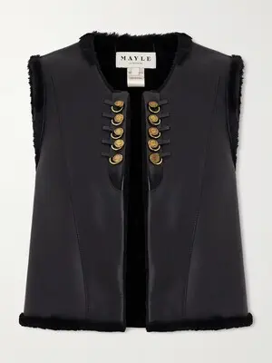 Maison Mayle Yves Shearling Vest - Black