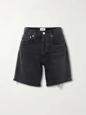 Citizens Of Humanity Marlow Frayed Denim Shorts - Black
