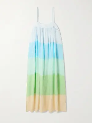 LEMLEM Eda Striped Cotton-gauze Midi Dress - Multi