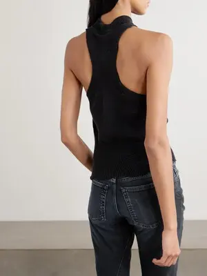 HAIKURE Distressed Cotton And Wool-blend Tank