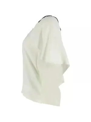 Maje V-neck Blouse With Text Trim