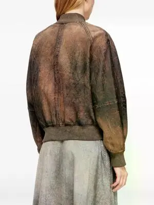 DIESEL® Embossed Logo Bomber Jacket - Brown
