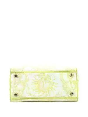 Dior Lady D-lite Bag Embroidered Canvas Medium Satchel - Yellow