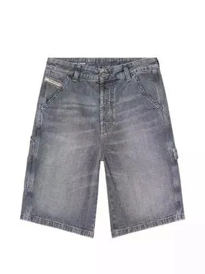 DIESEL® Relaxed Fit Denim Shorts With Workwear Details - Grey