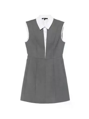 Maje Layered-effect Tailored Wool Dress