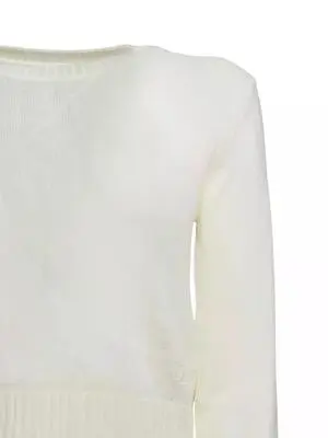 JIL SANDER Crew Neck Long Sleeved Sweater - White