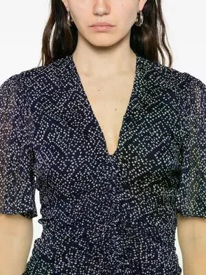 MARANT ETOILE Vivienne Printed V-neck Mini Dress
