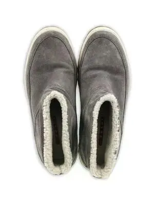 Prada Suede Platform Sole Ankle Boots - Grey