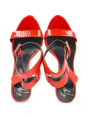 GIUSEPPE ZANOTTI Patent Leather Ankle Strap Sandals