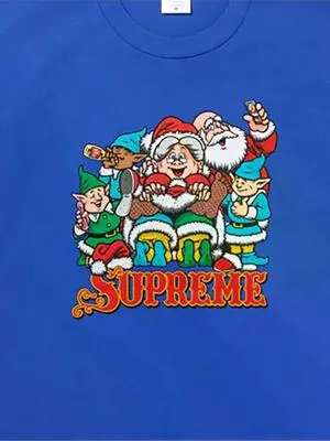 Supreme X Sean Cliver Naughty Graphic-print T-shirt - Blue