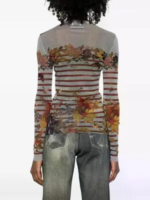 JEAN PAUL GAULTIER Marinière Striped Grape-print Top
