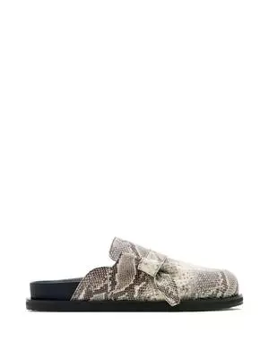 Yuzefi Snake-print Flat Mules - Neutrals