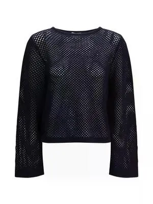 ALLUDE Boatneck Knit Sweater - Black