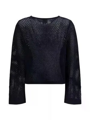 ALLUDE Boatneck Knit Sweater - Black