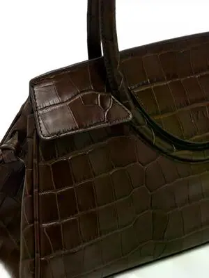 Staud Maude Crocodile Effect Shoulder Bag - Brown