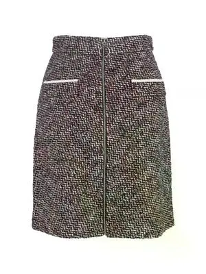 Maje Tweed Mini Skirt With Zip Detail
