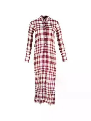 Theory Plaid Shirt Dress - Red
