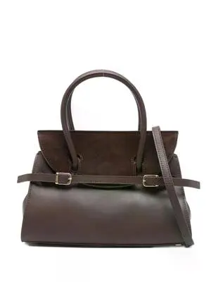 Simkhai Small River Suede-panel Buckled Tote Bag - Brown