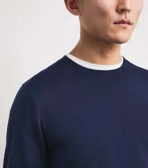 Falke Merino Wool-blend Crew Neck Sweater - Blue