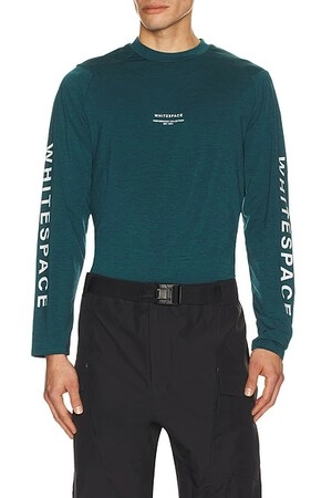 WHITESPACE Graphene Crew Neck Long Sleeve T-shirt - Atlantic Deep