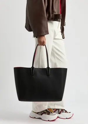 CHRISTIAN LOUBOUTIN Cabata Large Leather Tote With Stud Embellishments - Black