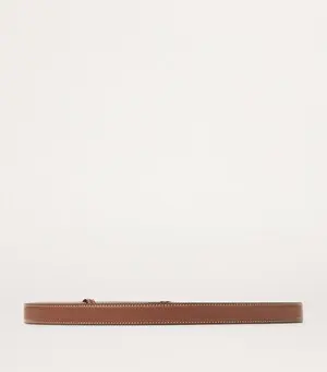 JIMMY CHOO Leather Diamond Belt - Brown
