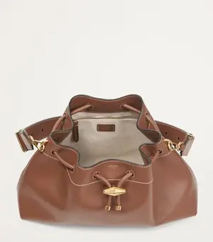 JIMMY CHOO Medium Leather Bucket Bag With Drawstring