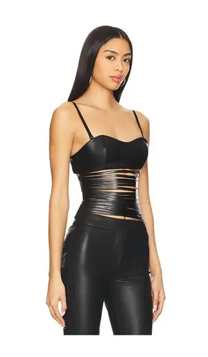 NIIHAI Leather Lazer Top