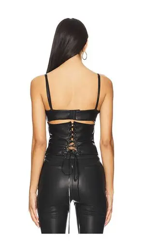 NIIHAI Leather Lazer Top