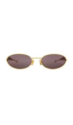 Bottega Veneta Sardine Oval Sunglasses - Grey