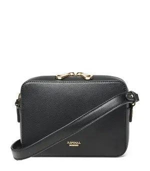 ASPINAL OF LONDON Leather Slot Weave Camera Bag - Black