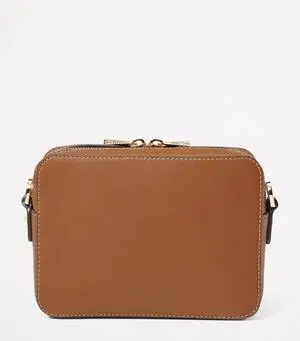 ASPINAL OF LONDON Leather Slot Weave Camera Bag - Brown