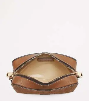 ASPINAL OF LONDON Leather Slot Weave Camera Bag - Brown