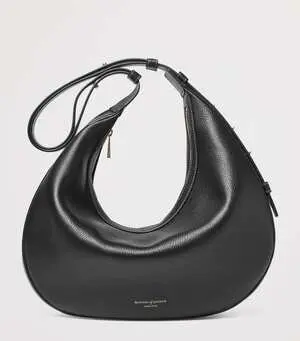 ASPINAL OF LONDON Large Soho Crescent Cross-body Bag - Black