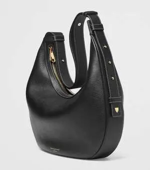 ASPINAL OF LONDON Large Soho Crescent Cross-body Bag - Black