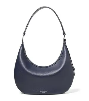 ASPINAL OF LONDON Large Soho Crescent Cross-body Bag - Navy