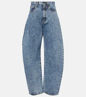 Alaïa High-rise Barrel-leg Jeans - Blue