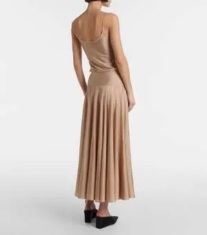 Alaïa Pleated Maxi Skirt In Clair