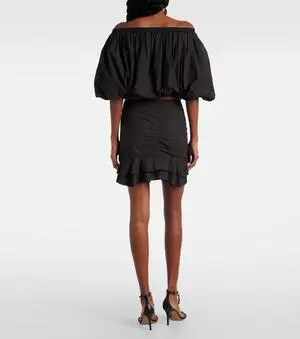 MARANT ETOILE Brenea Ruffled Cotton Miniskirt