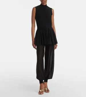 Alaïa High-rise Draped Viscose Pants
