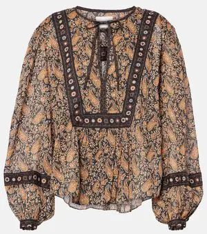 MARANT ETOILE Gayle Printed Cotton Voile Blouse - Multicoloured